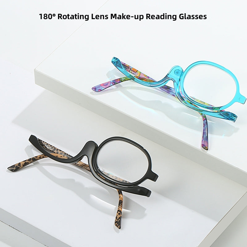 180° ROTATING LENS MAKEUP MIRROR MULTIFUNCTIONAL READING GLASSES MONOC ...